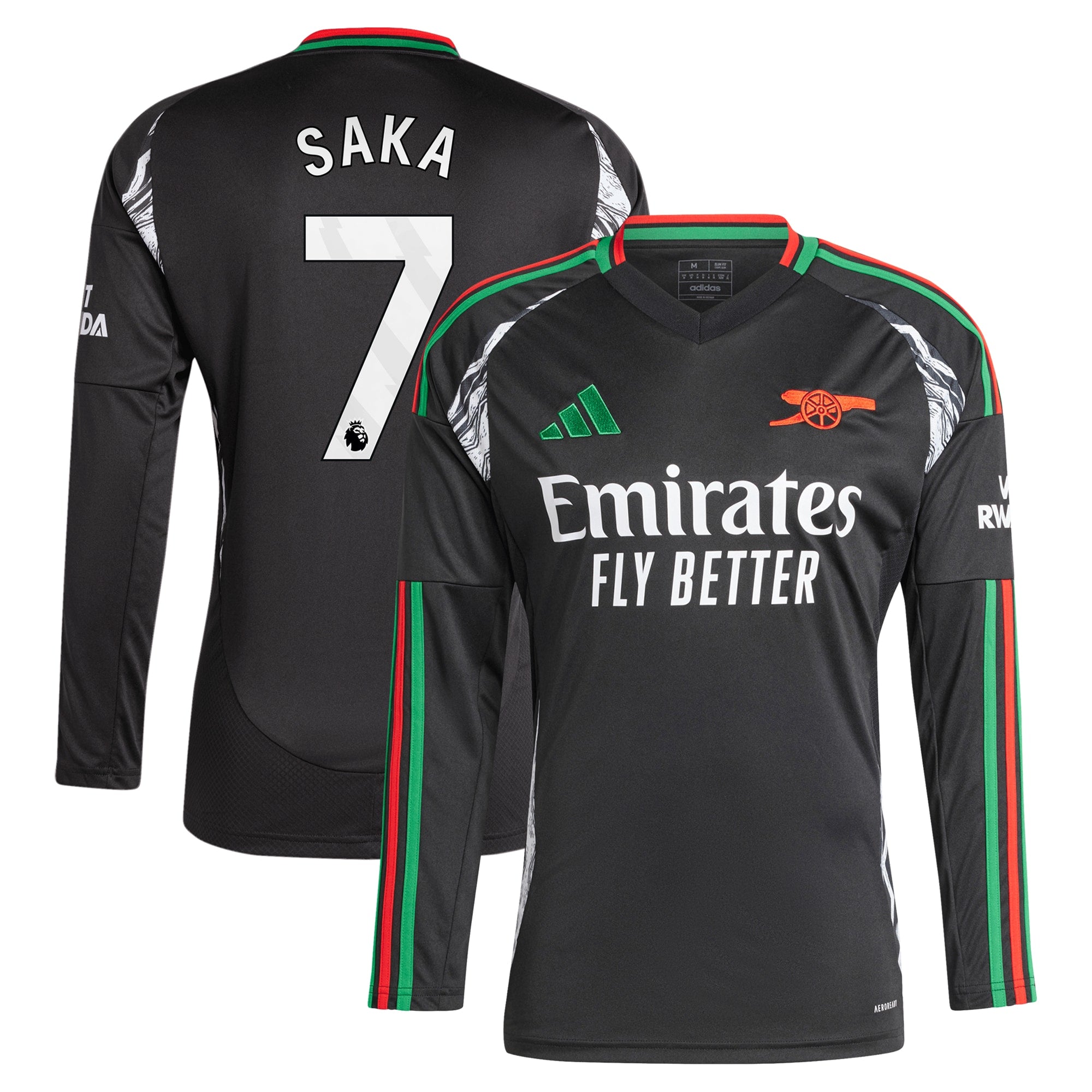 Bukayo Saka Arsenal adidas 2024/25 Away Long Sleeve Player Jersey - Bl