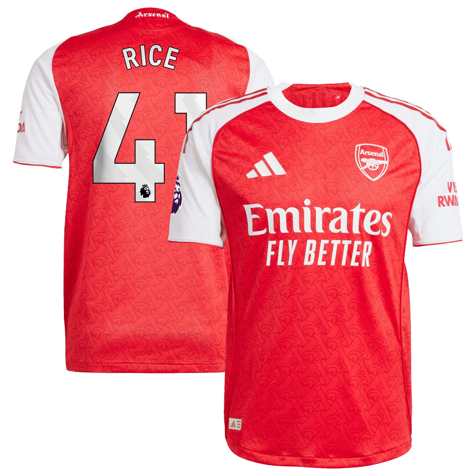 Declan Rice Arsenal Jersey 2025 Home Player adidas Red | Jersey Teams World