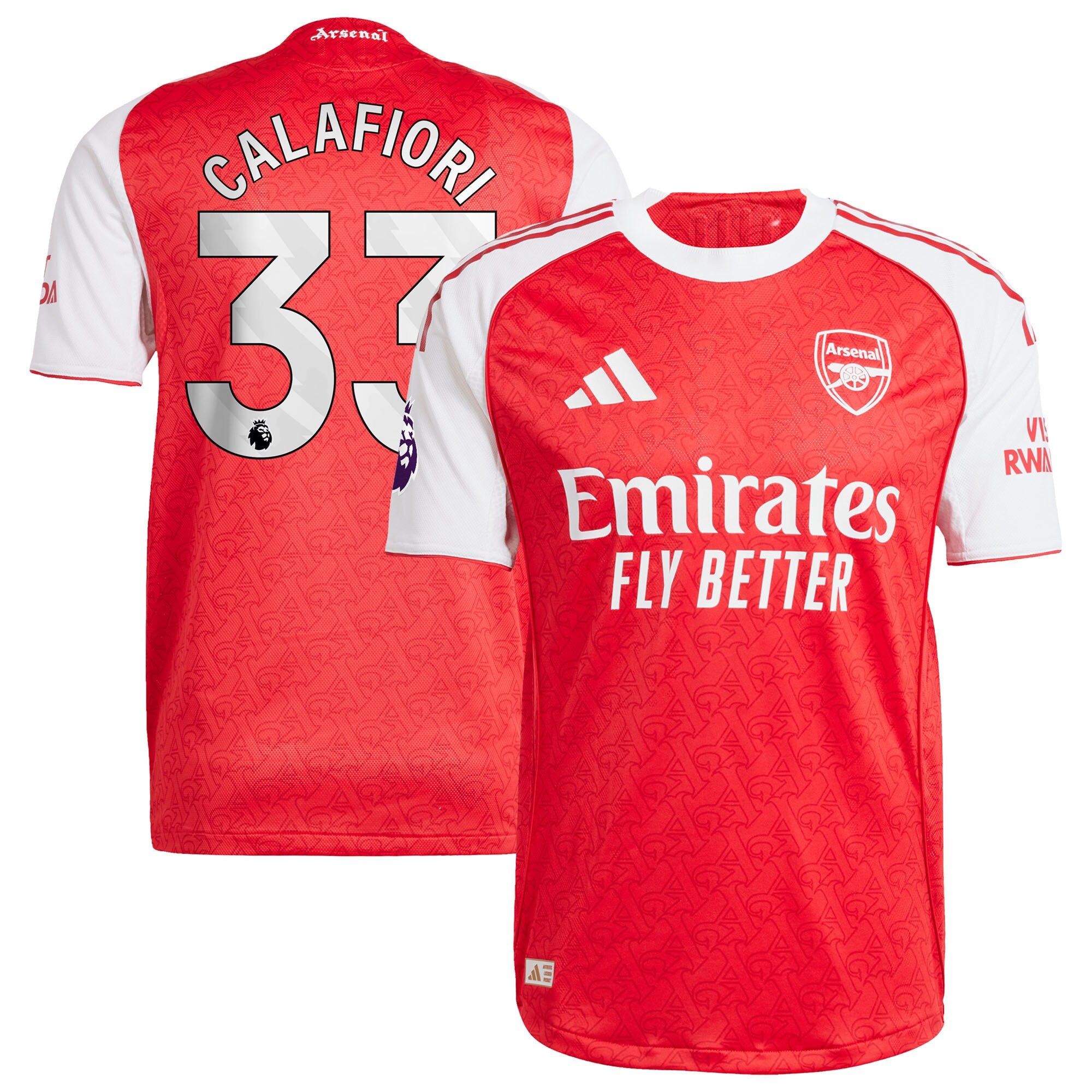 Riccardo Calafiori Arsenal Adidas Jersey 2026 - Red Home Kit | Jersey ...